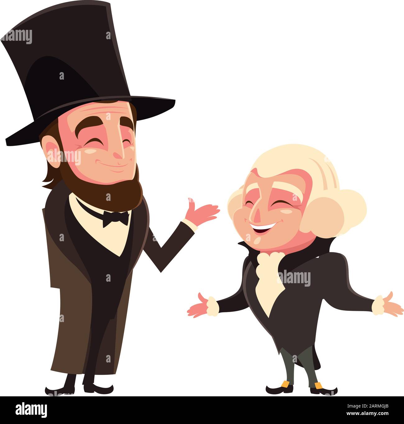 cartoon of presidents george washington and abraham lincoln, president ...