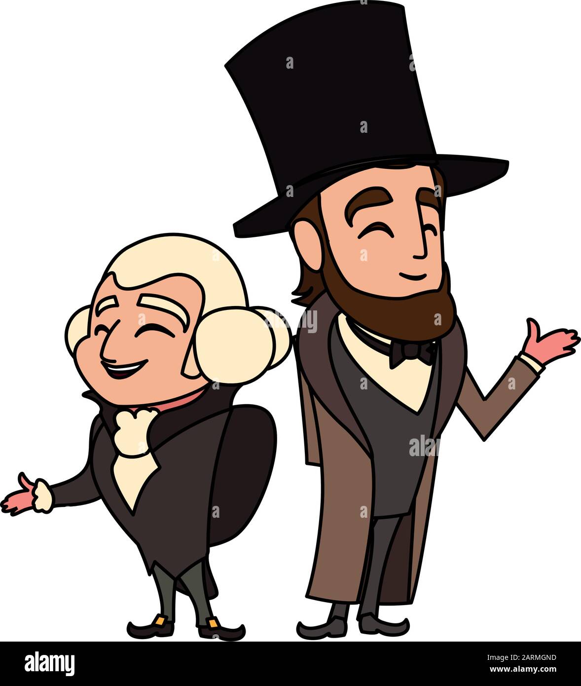 cartoon of presidents george washington and abraham lincoln, president ...