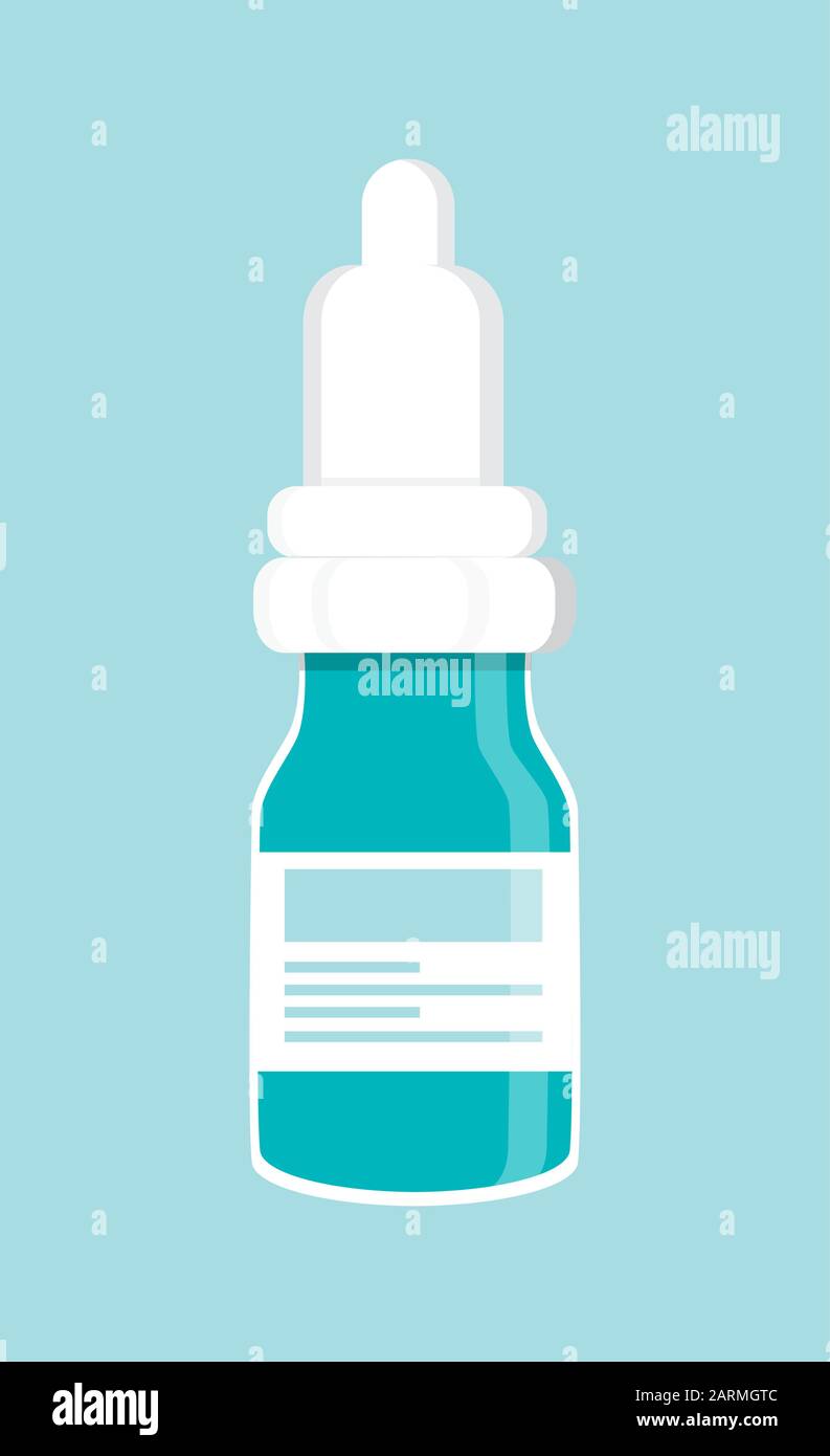 Nasal drops bottle icon. Pharmaceutical drug drop for ear or eyes ...