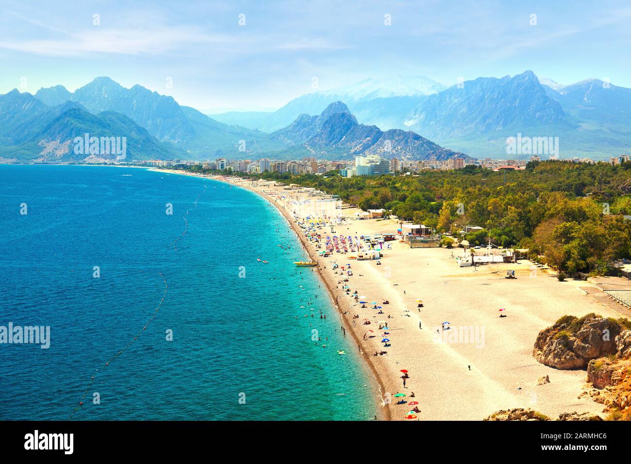 Beach at Antalya Turkey - travel background Stock Photo - Alamy