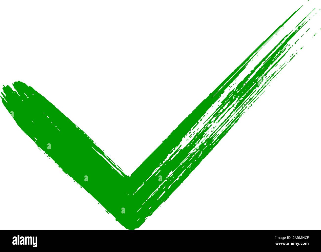 Dirty grunge hand drawn with brush strokes tick v vector illustration ...