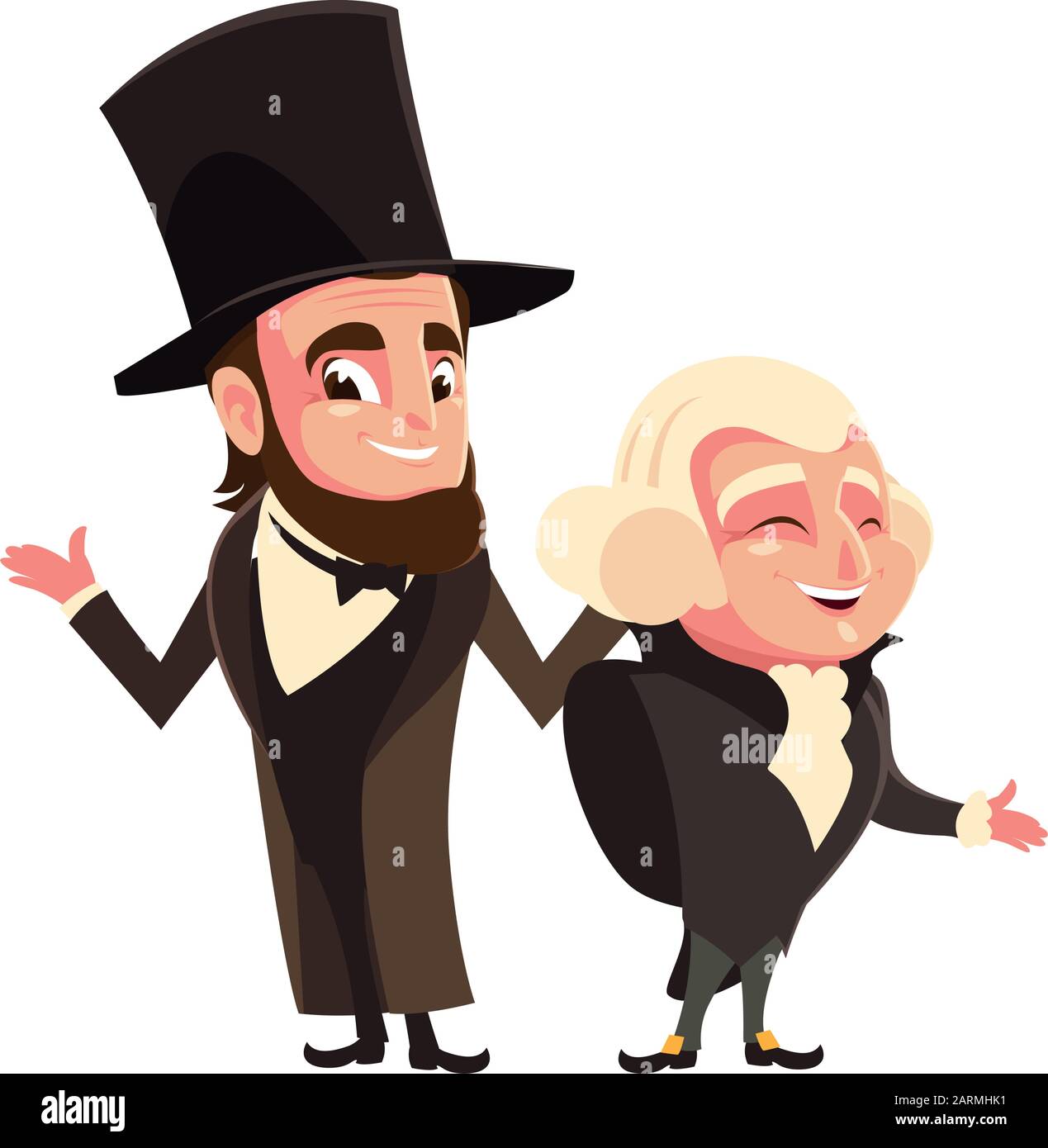 cartoon of presidents george washington and abraham lincoln, president ...