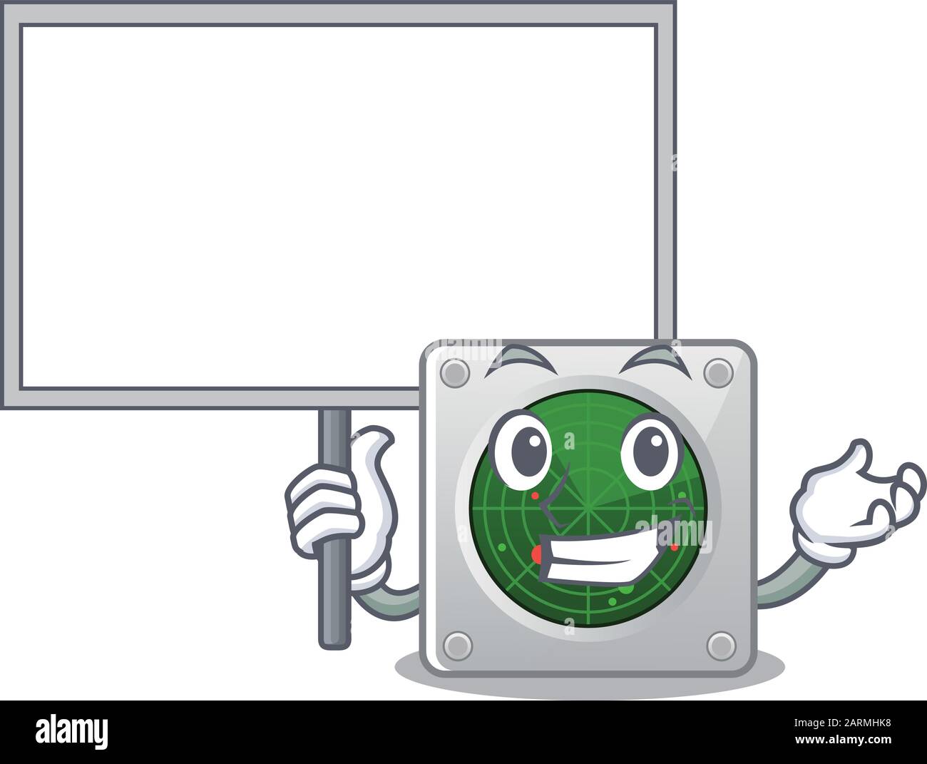 A cute picture of radar cute cartoon character bring a board Stock ...