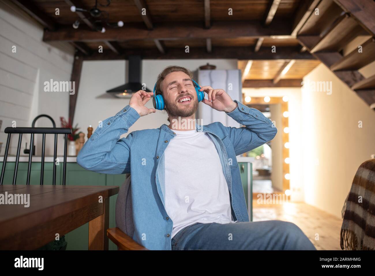 Joyful young male rock hi-res stock photography and images - Alamy