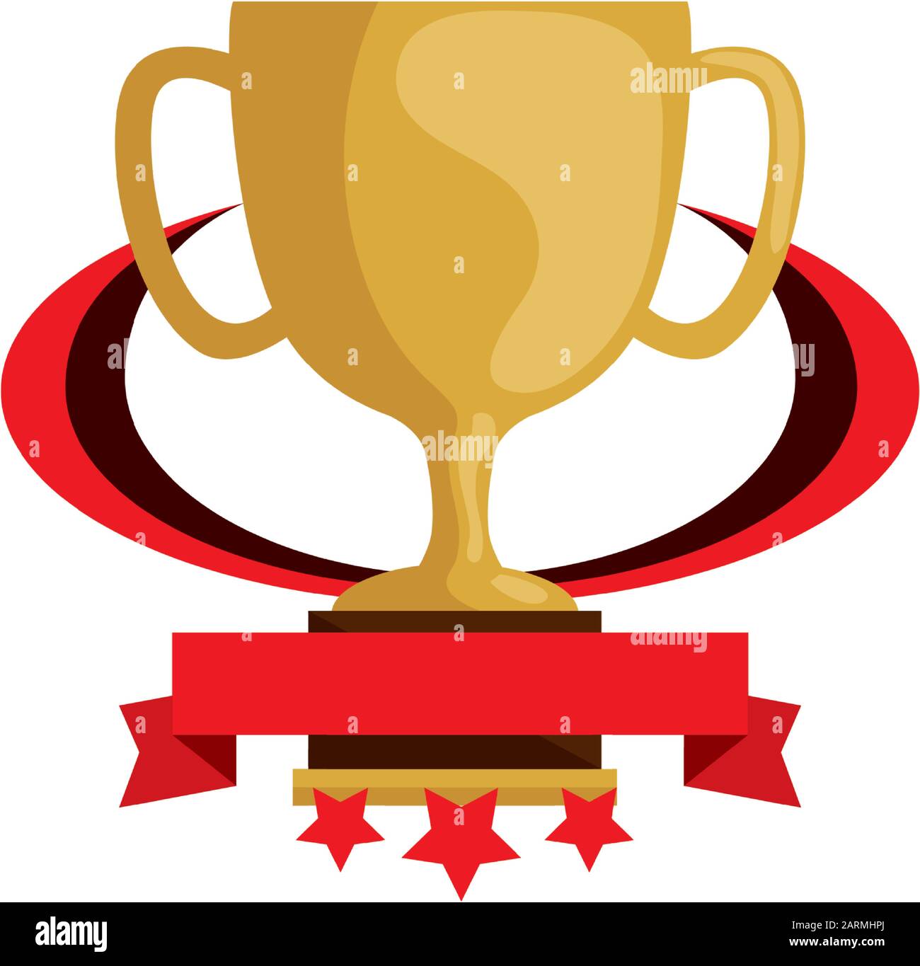 cup trophy award with ribbon and stars Stock Vector Image & Art - Alamy
