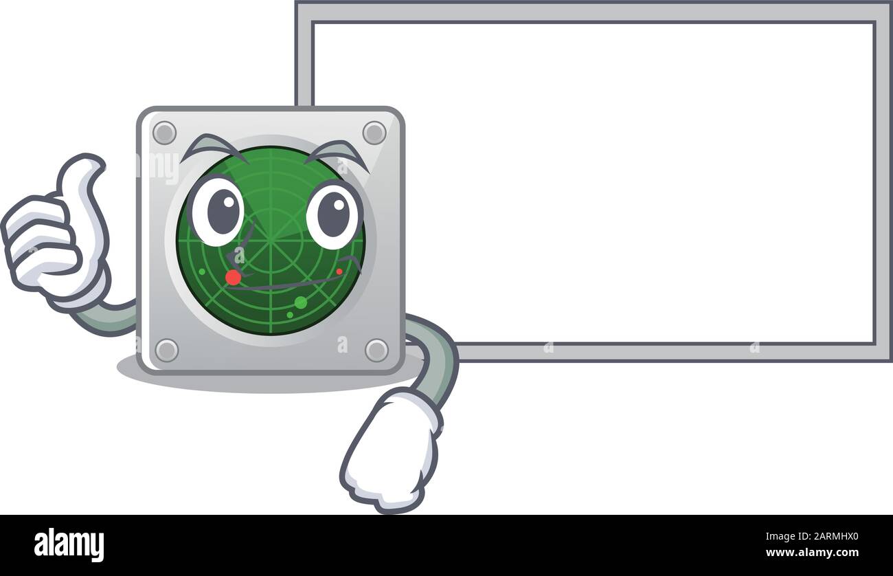 Thumbs up of radar cartoon design with board Stock Vector Image & Art ...