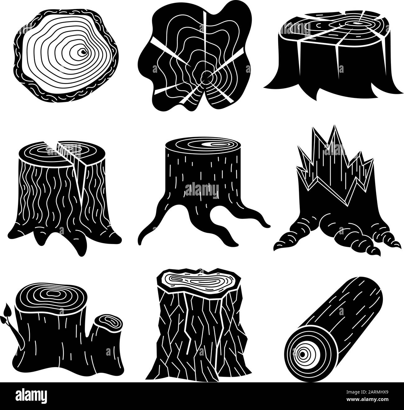 Stumps icons set, simple style Stock Vector Image & Art - Alamy