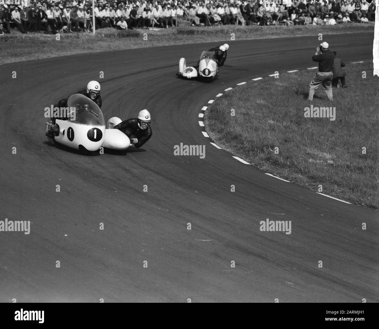 TT Assen 1961 Side race. Number one Pip. Harris//Ray Campbell (BMW) and ...