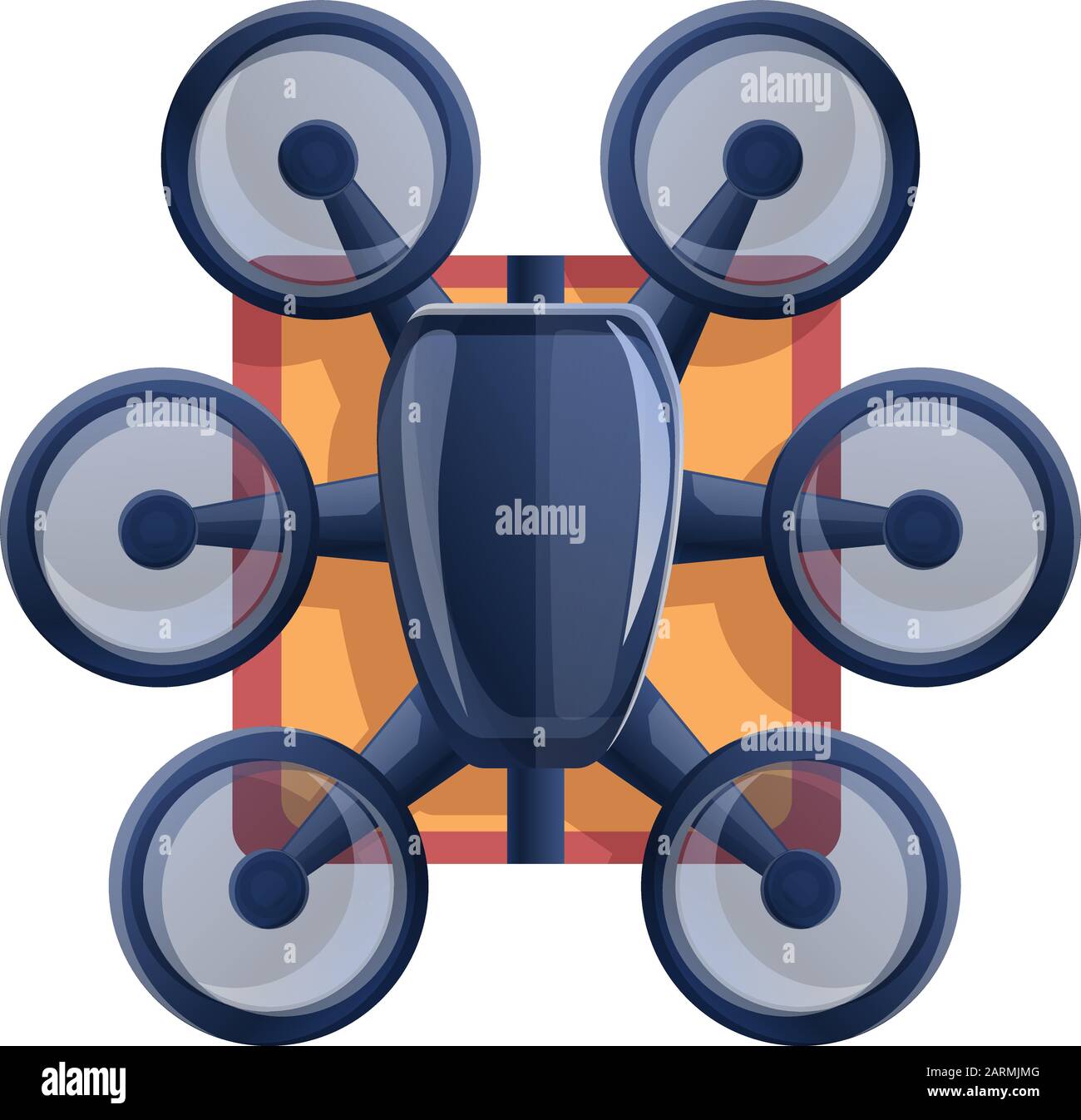 Hexacopter delivery icon. Cartoon of hexacopter delivery vector icon ...