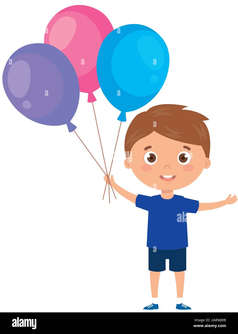 cute little boy with balloons helium Stock Vector Image & Art - Alamy