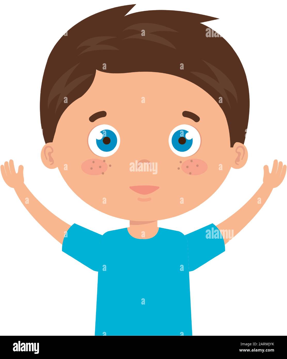 cute little boy with hands up Stock Vector Image & Art - Alamy