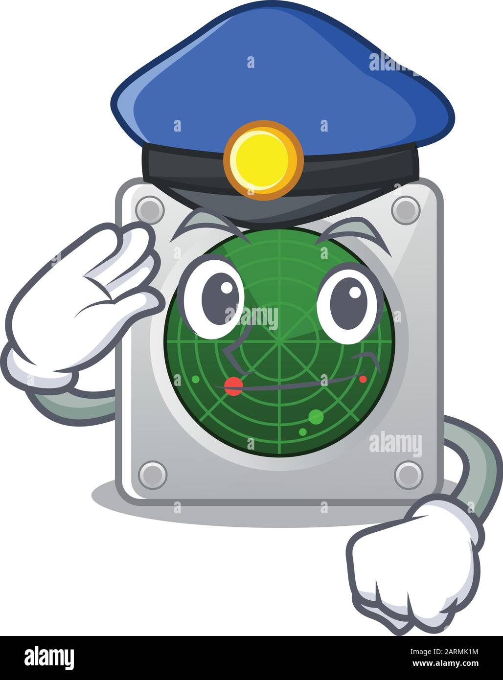 Radar Cartoon mascot performed as a Police officer Stock Vector Image ...