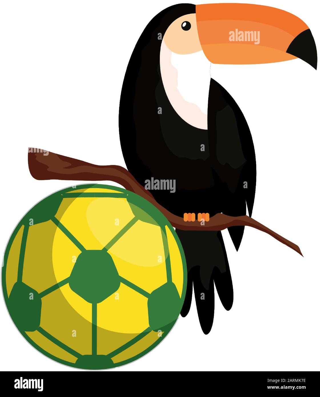 sport ball soccer with toucan isolated icon Stock Vector Image & Art ...
