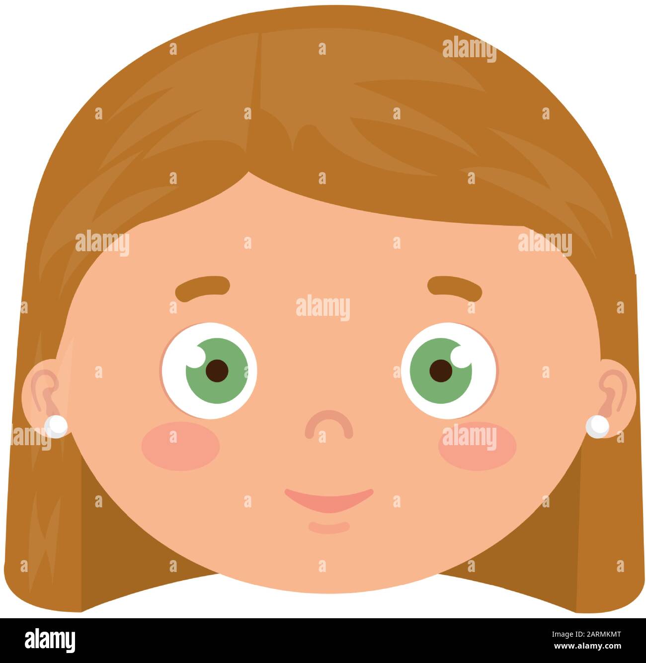 head of cute little girl avatar character Stock Vector Image & Art - Alamy