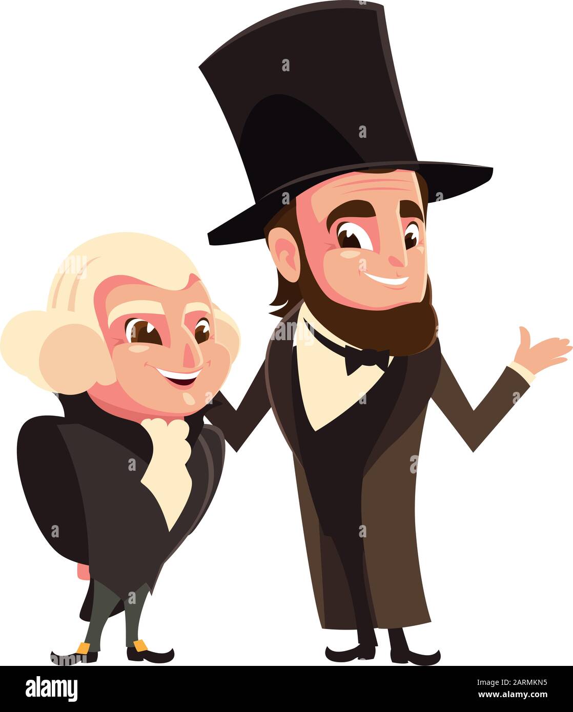 cartoon of presidents george washington and abraham lincoln, president ...