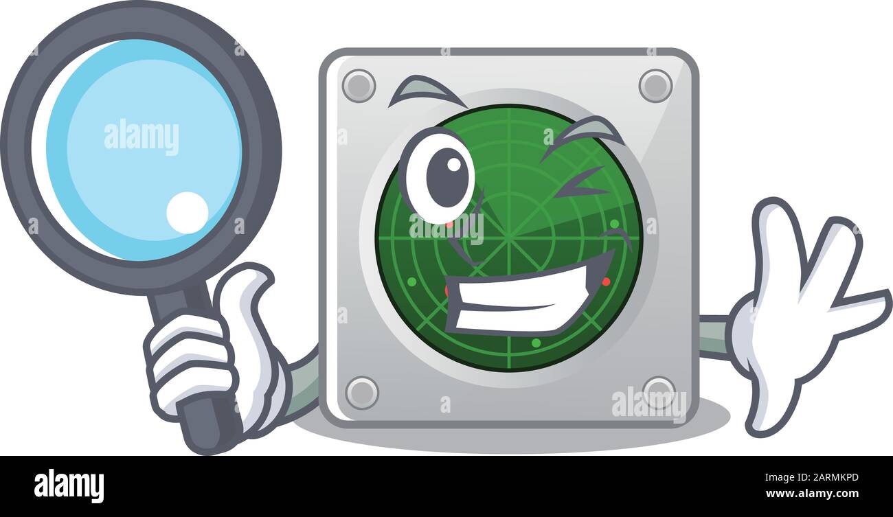 Cool and Smart radar Detective cartoon mascot style Stock Vector Image ...
