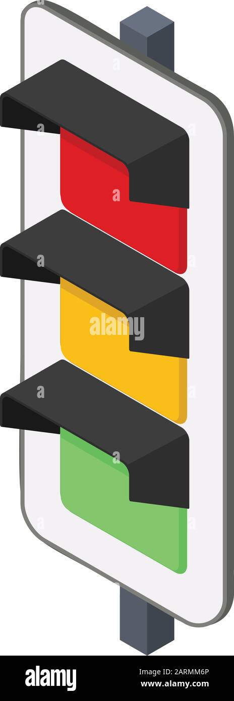 Led traffic lights icon. Isometric of led traffic lights vector icon ...