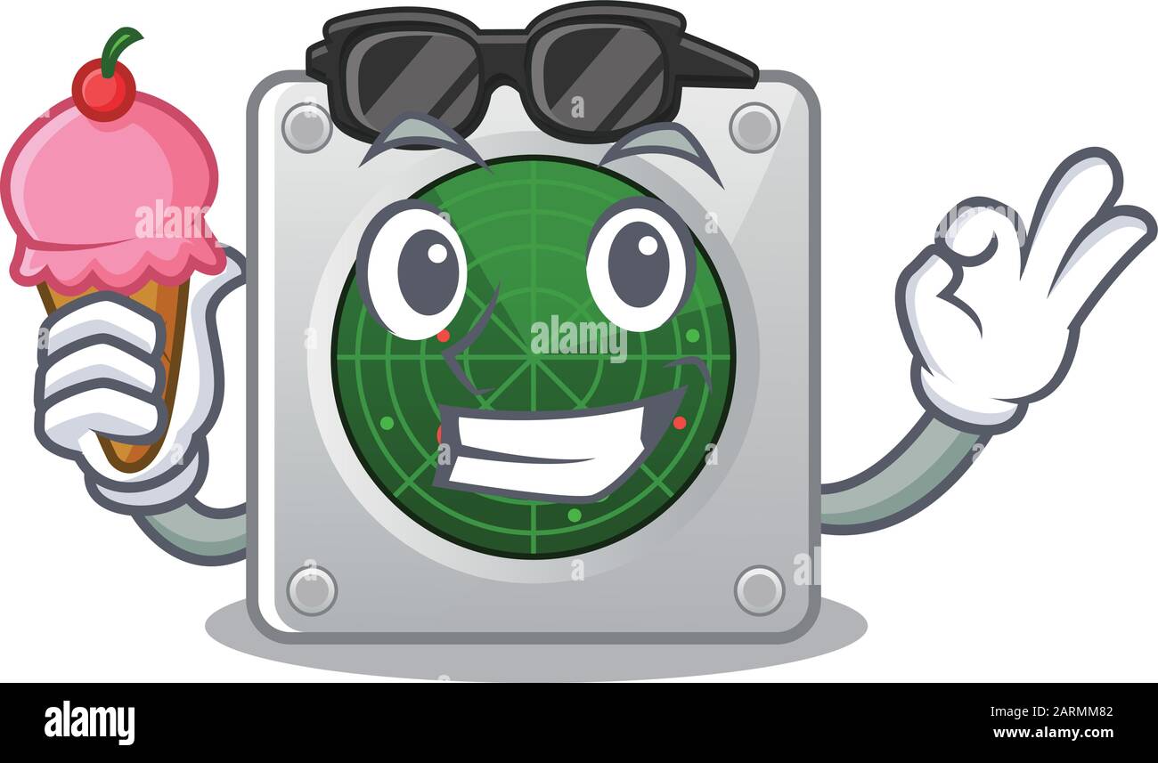 Radar mascot cartoon design with ice cream Stock Vector Image & Art - Alamy
