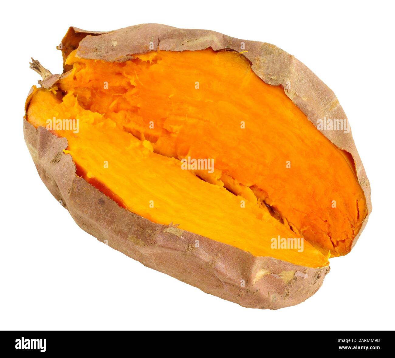 Oven baked sweet potato with skin isolated on a white background Stock ...