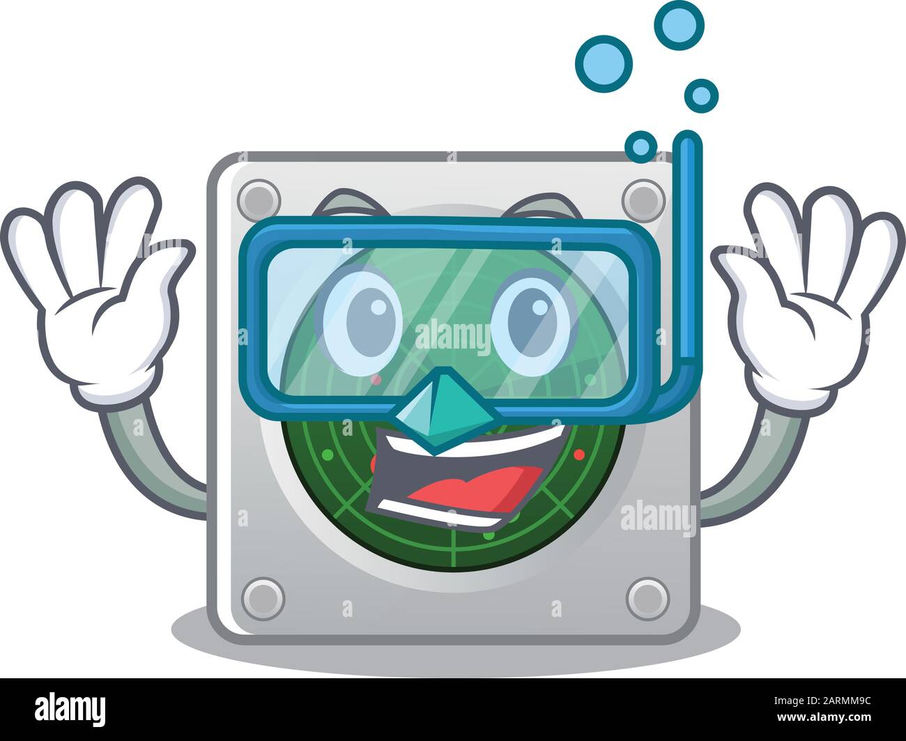 cartoon character of radar wearing Diving glasses Stock Vector Image ...