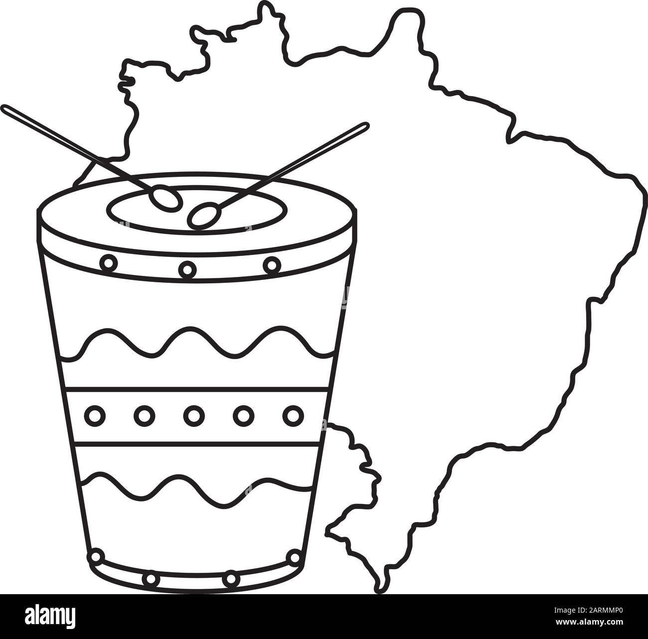 drum instrument musical with map of brazil Stock Vector Image & Art - Alamy
