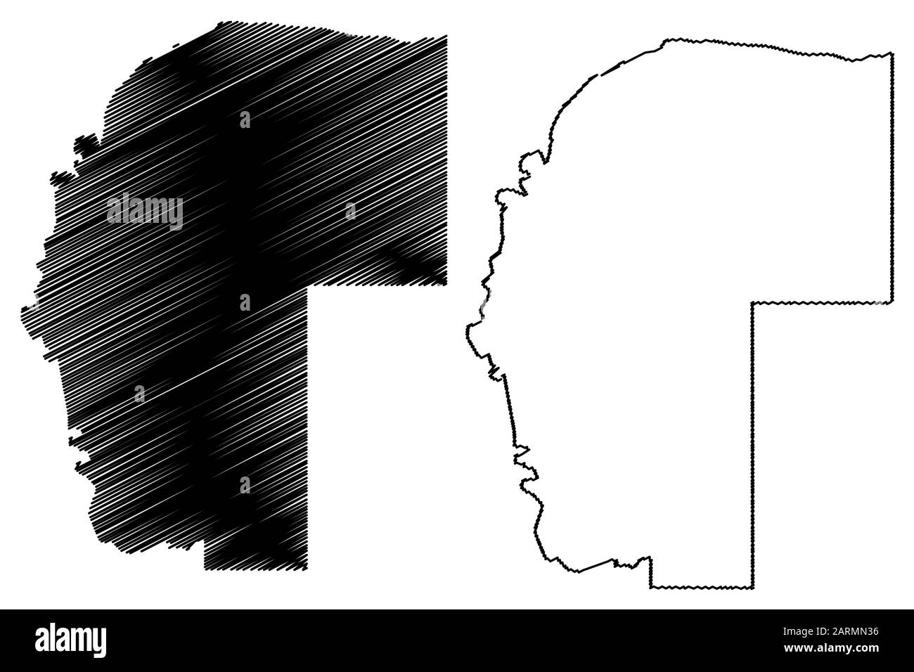 Omaheke Region (Regions of Namibia, Republic of Namibia) map vector ...
