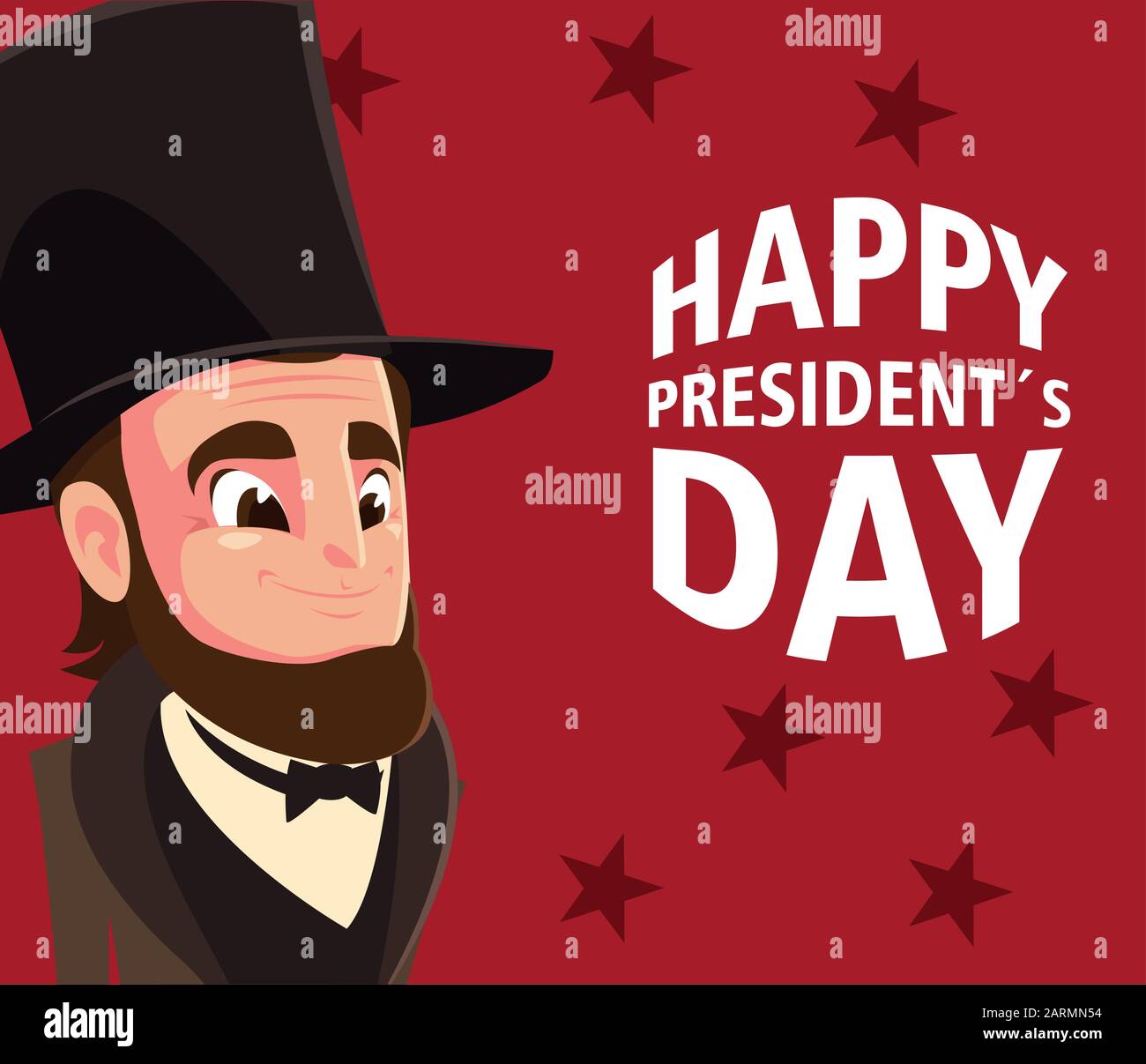 happy president day, president abraham lincoln vector illustration ...