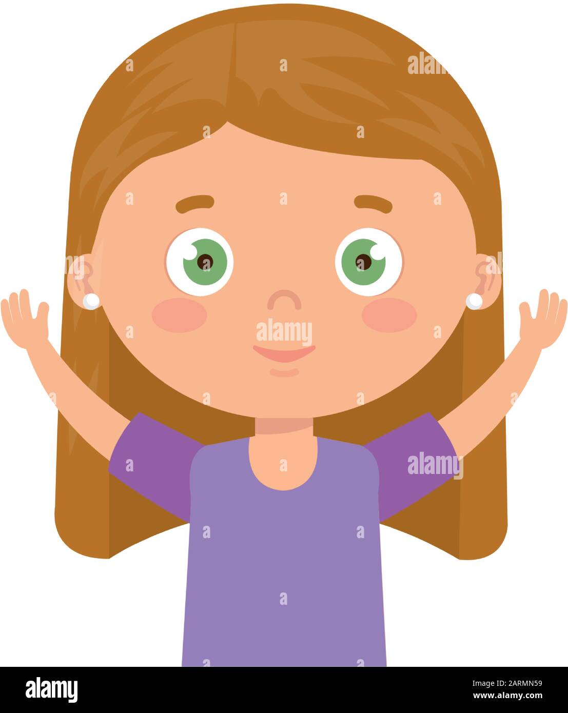 cute little girl with hands up Stock Vector Image & Art - Alamy