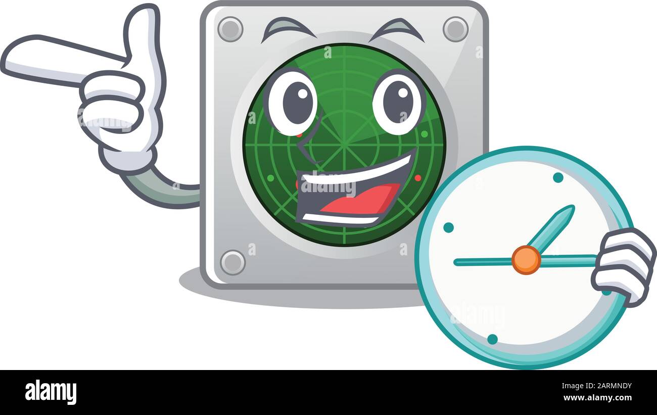 cartoon character style radar in having clock Stock Vector Image & Art ...
