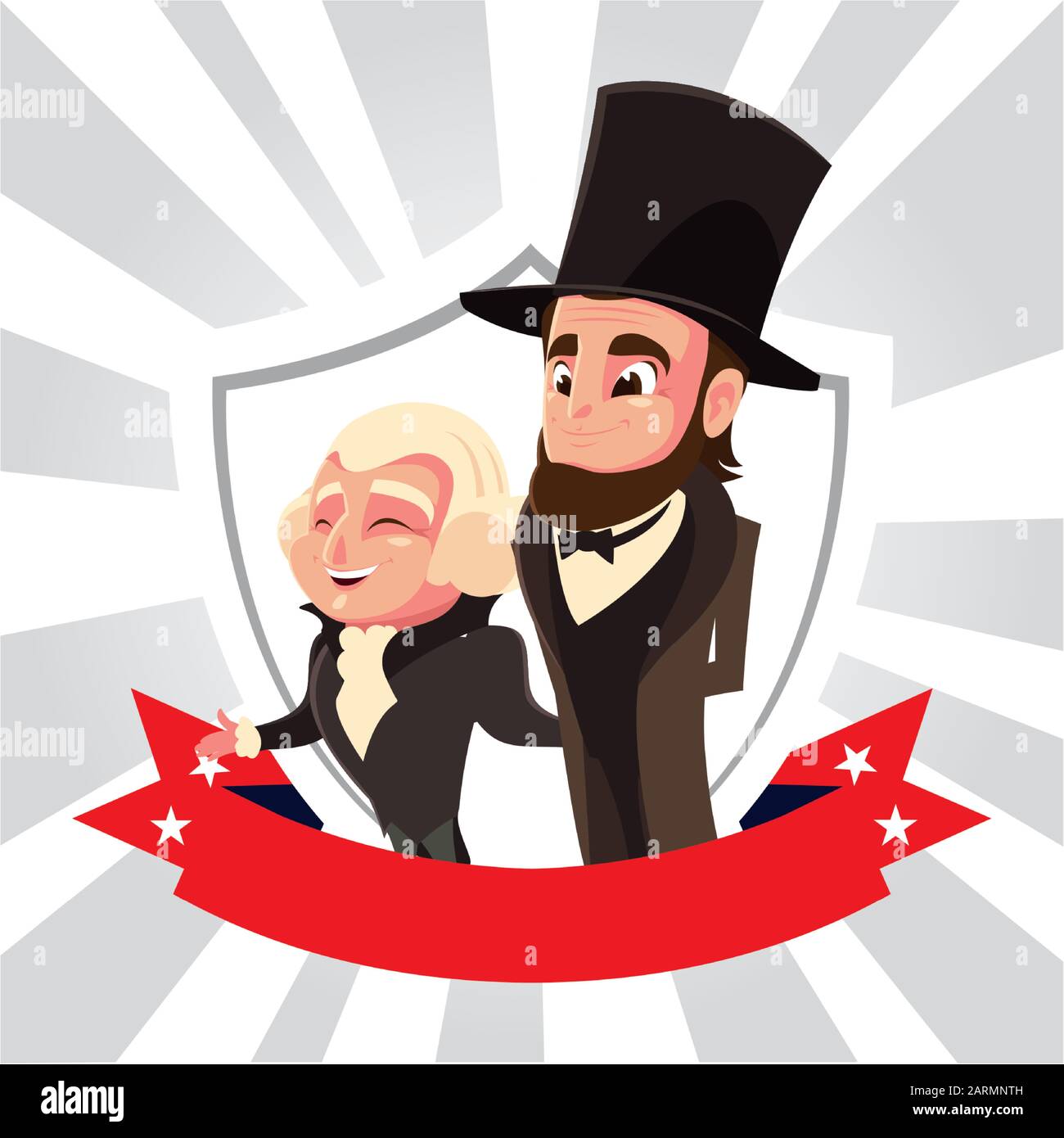 cartoon of presidents george washington and abraham lincoln, president ...