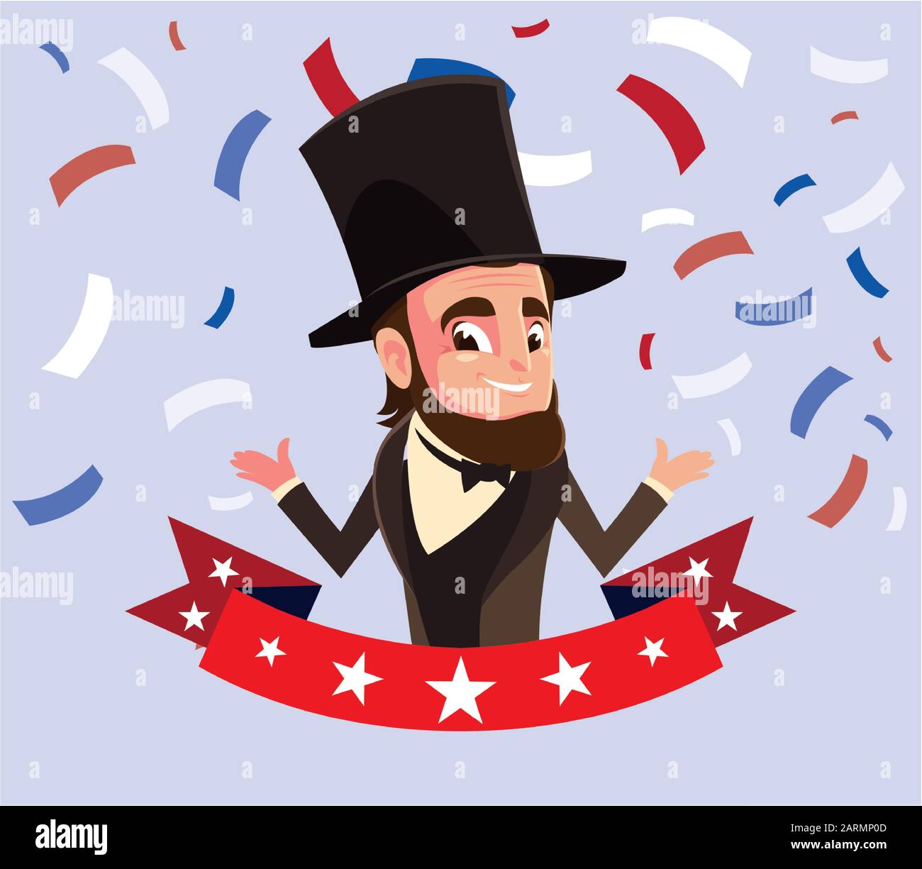 president abraham lincoln with ribbon, president day card vector ...