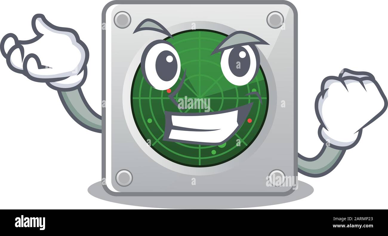 Happy confident Successful radar cartoon character style Stock Vector ...