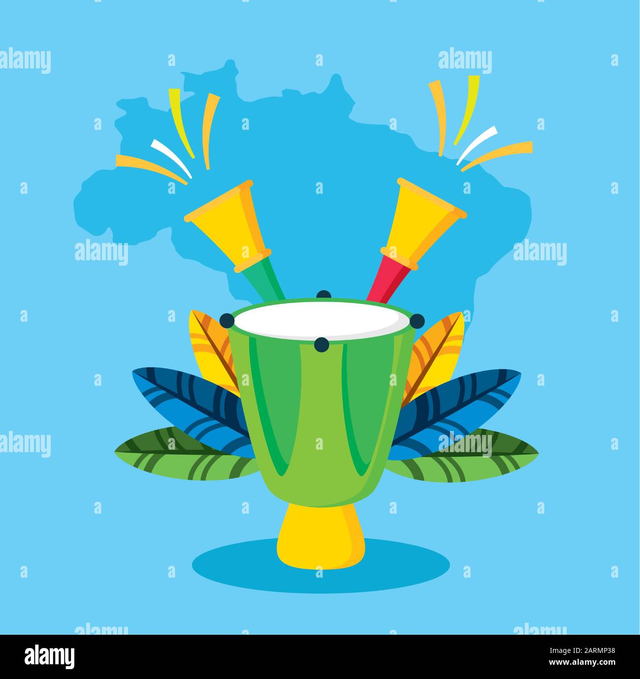 canival of rio brazilian celebration with bongos instruments Stock ...