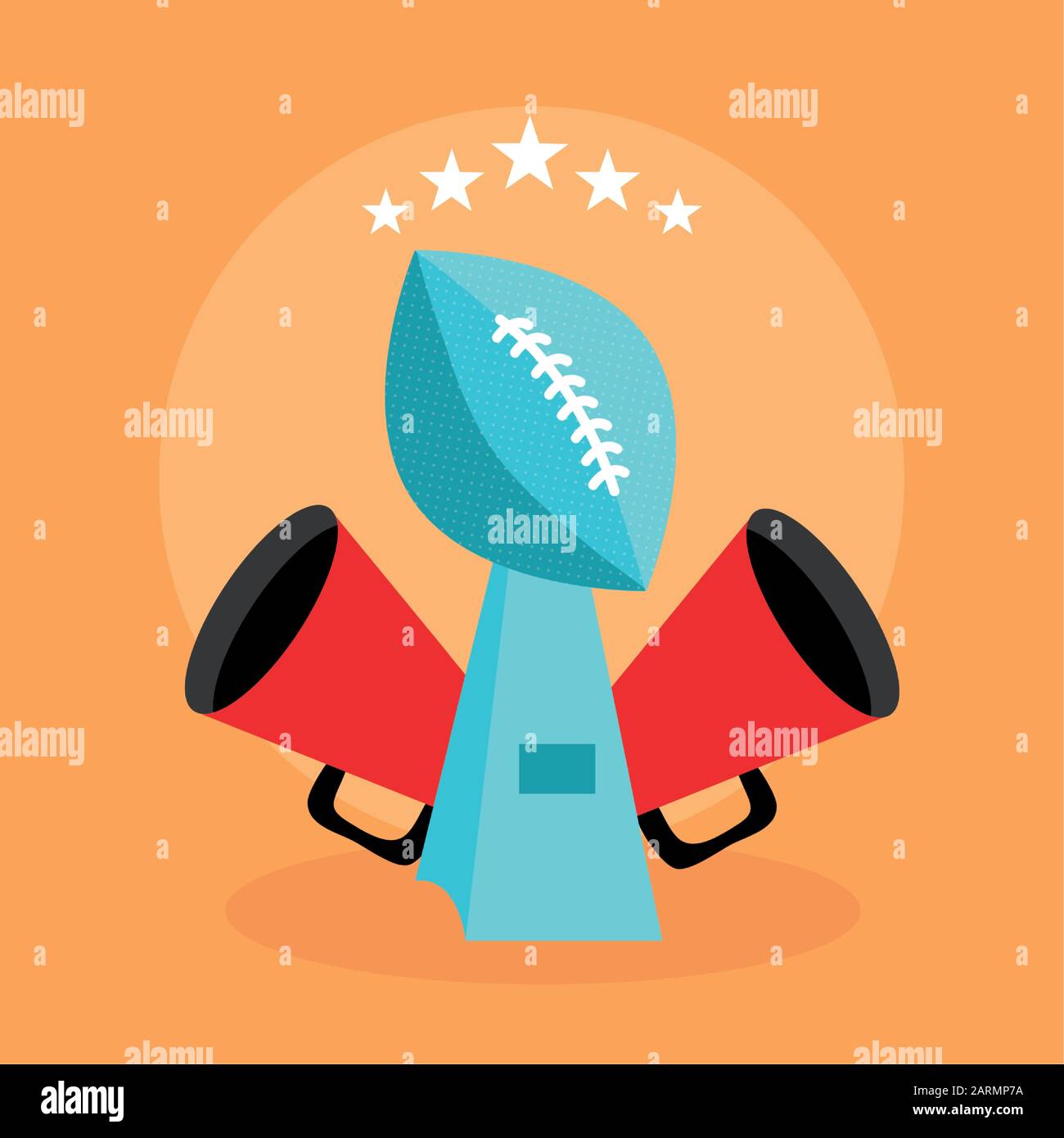 american football sport poster with trophy balloon Stock Vector Image ...