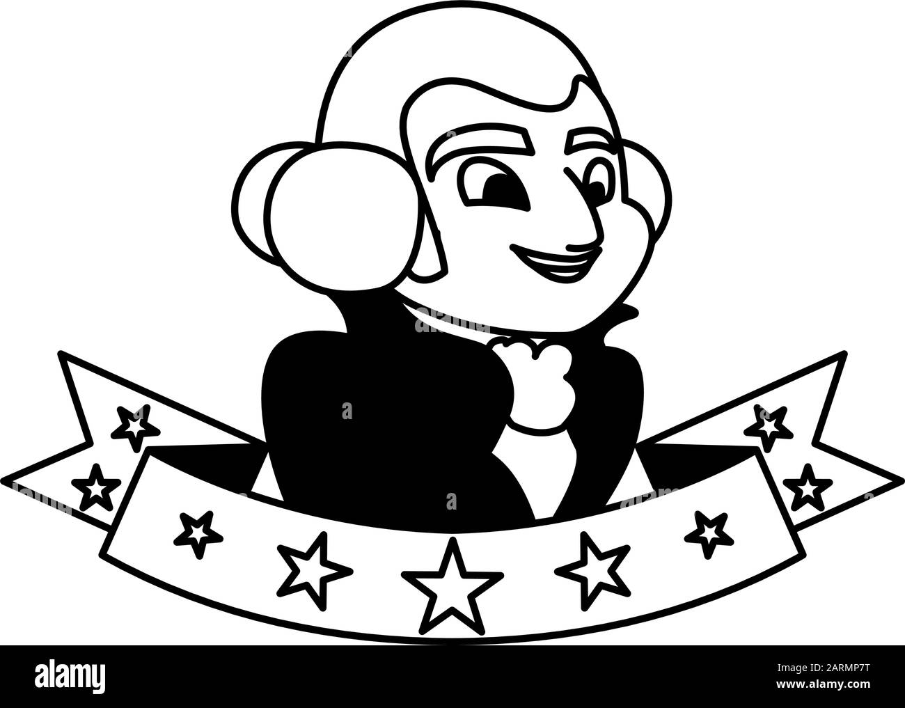 president george washington on white background vector illustration ...