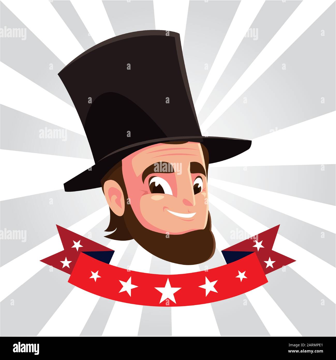 president abraham lincoln with ribbon vector illustration design Stock ...