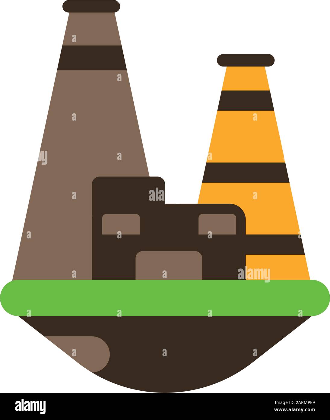 Oil tower with flame design, Fracking industry fuel technology power ...