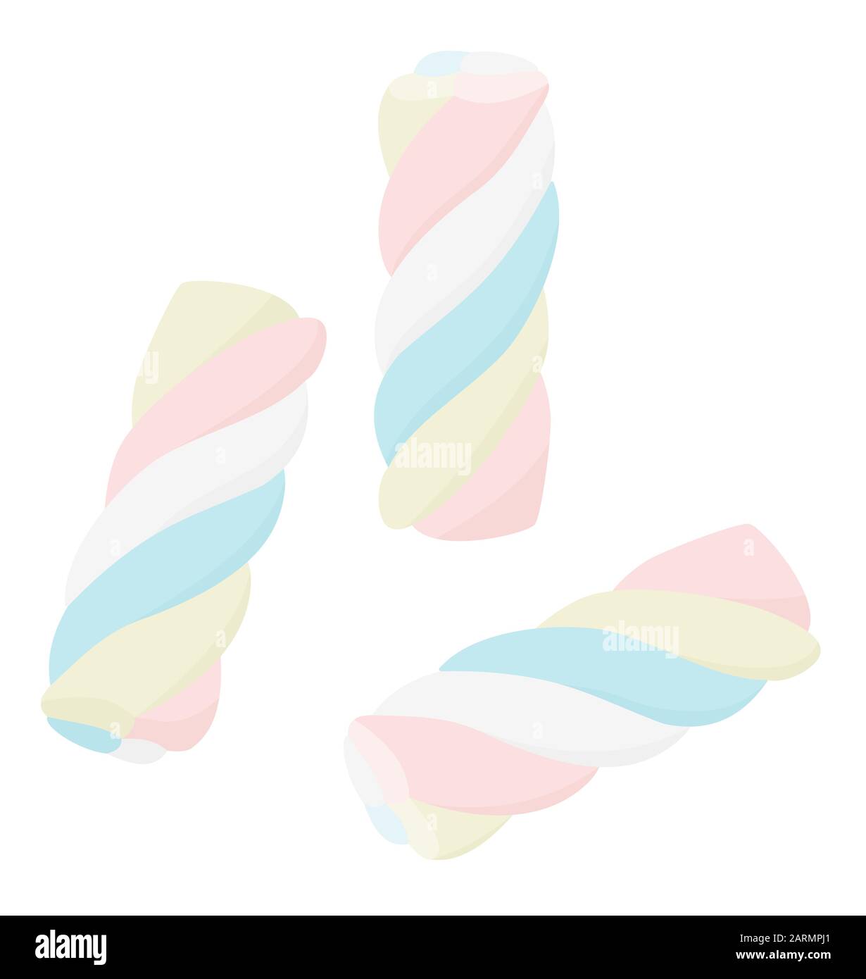 Marshmallows. Vector illustration isolated on white background Stock ...