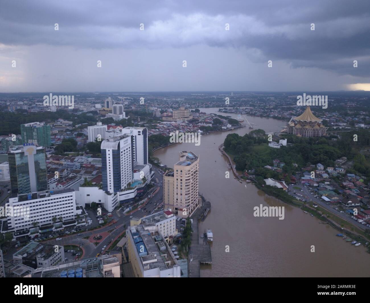 Kuching, Sarawak / Malaysia - November 8 2019: The buildings, landmarks ...