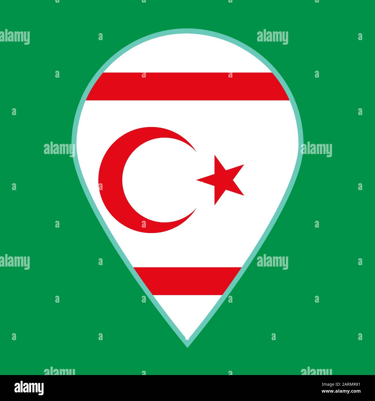 Turkish Republic Of Northern Cyprus flag icon travel vector Stock ...
