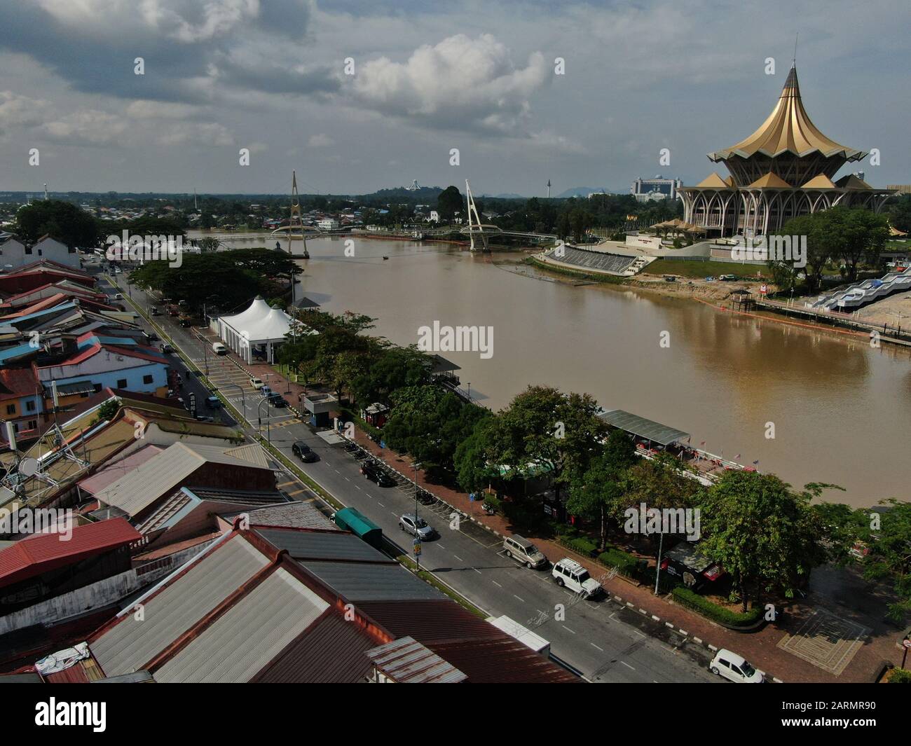 Kuching, Sarawak / Malaysia - November 8 2019: The buildings, landmarks ...