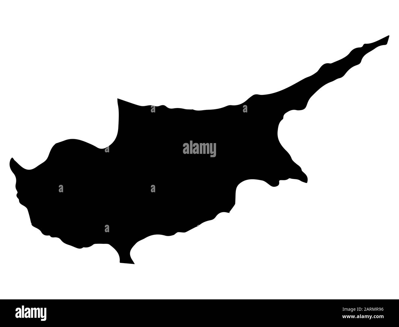 Turkish Republic Of Northern Cyprus Map Silhouette, vector Stock Vector ...