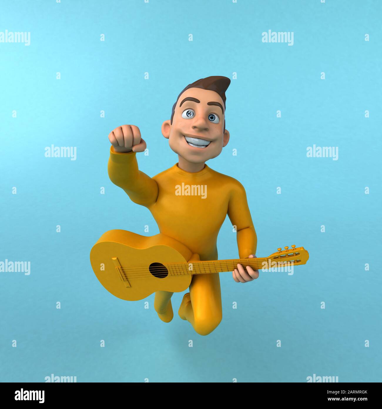 Fun 3D cartoon yellow character Stock Photo - Alamy