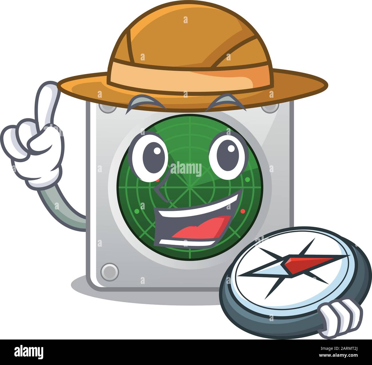 Stylized map and compass Cut Out Stock Images & Pictures - Alamy