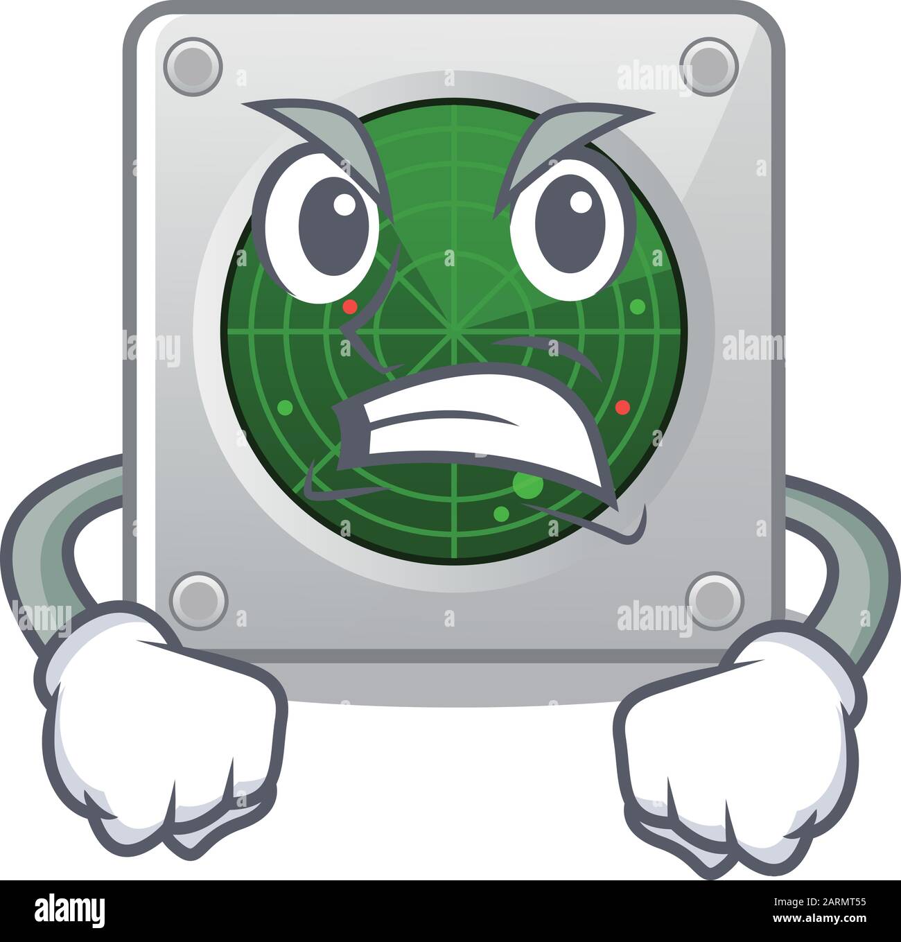 Radar cartoon character design having angry face Stock Vector Image ...
