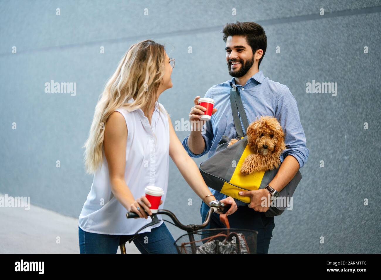 Friends, students and happiness concept. Happy people drinking coffee ...