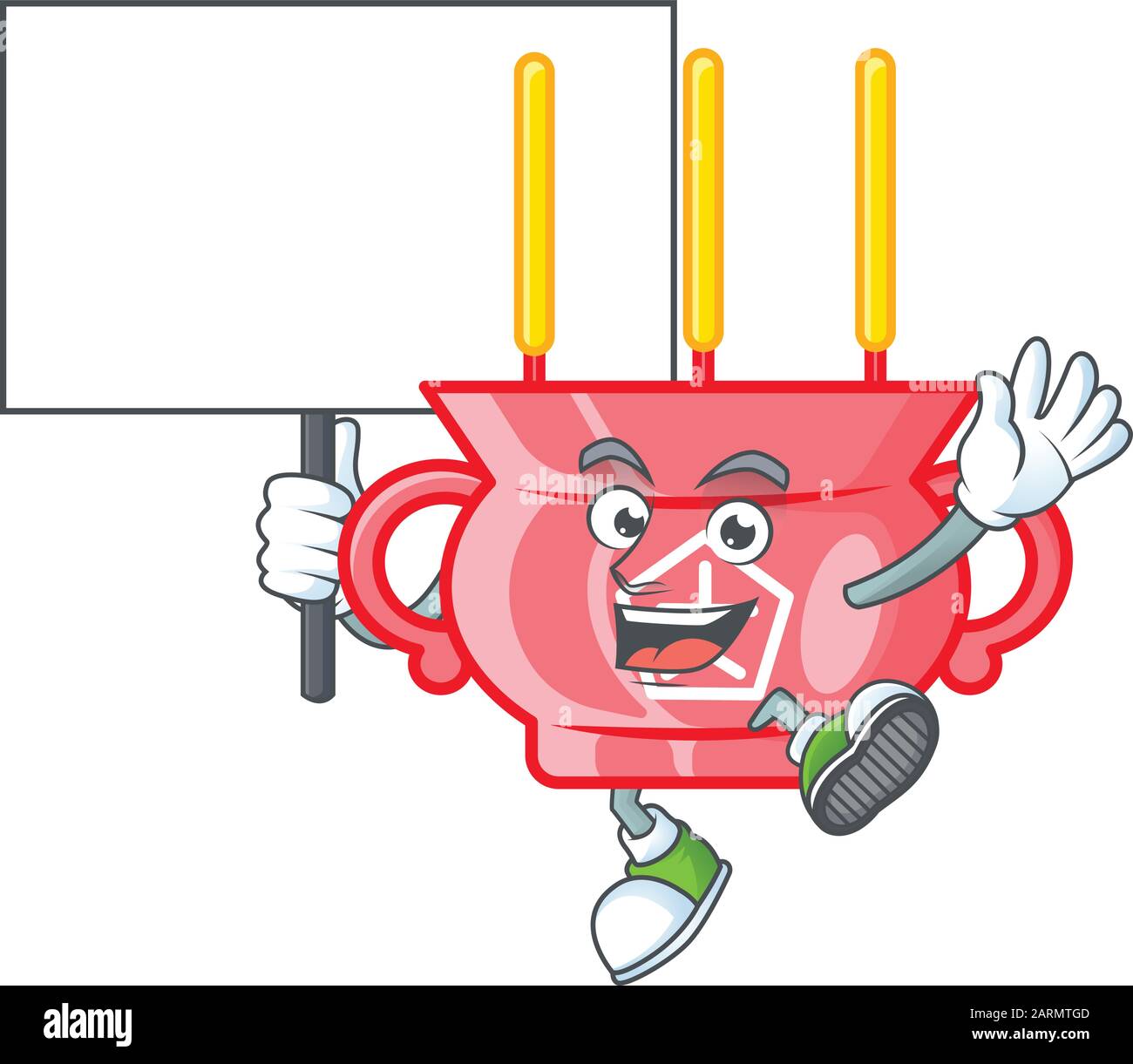 An icon of chinese red incense cartoon character style bring board ...
