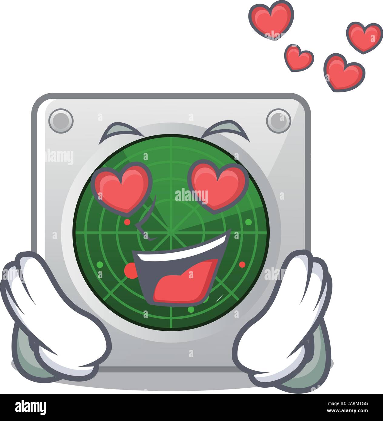 falling in love cute radar cartoon character design Stock Vector Image ...