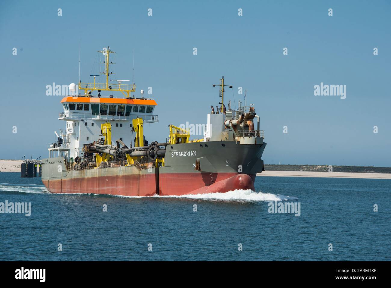 Rotterdam, The Netherlands - July 30, 3019: Trailing suction hopper ...