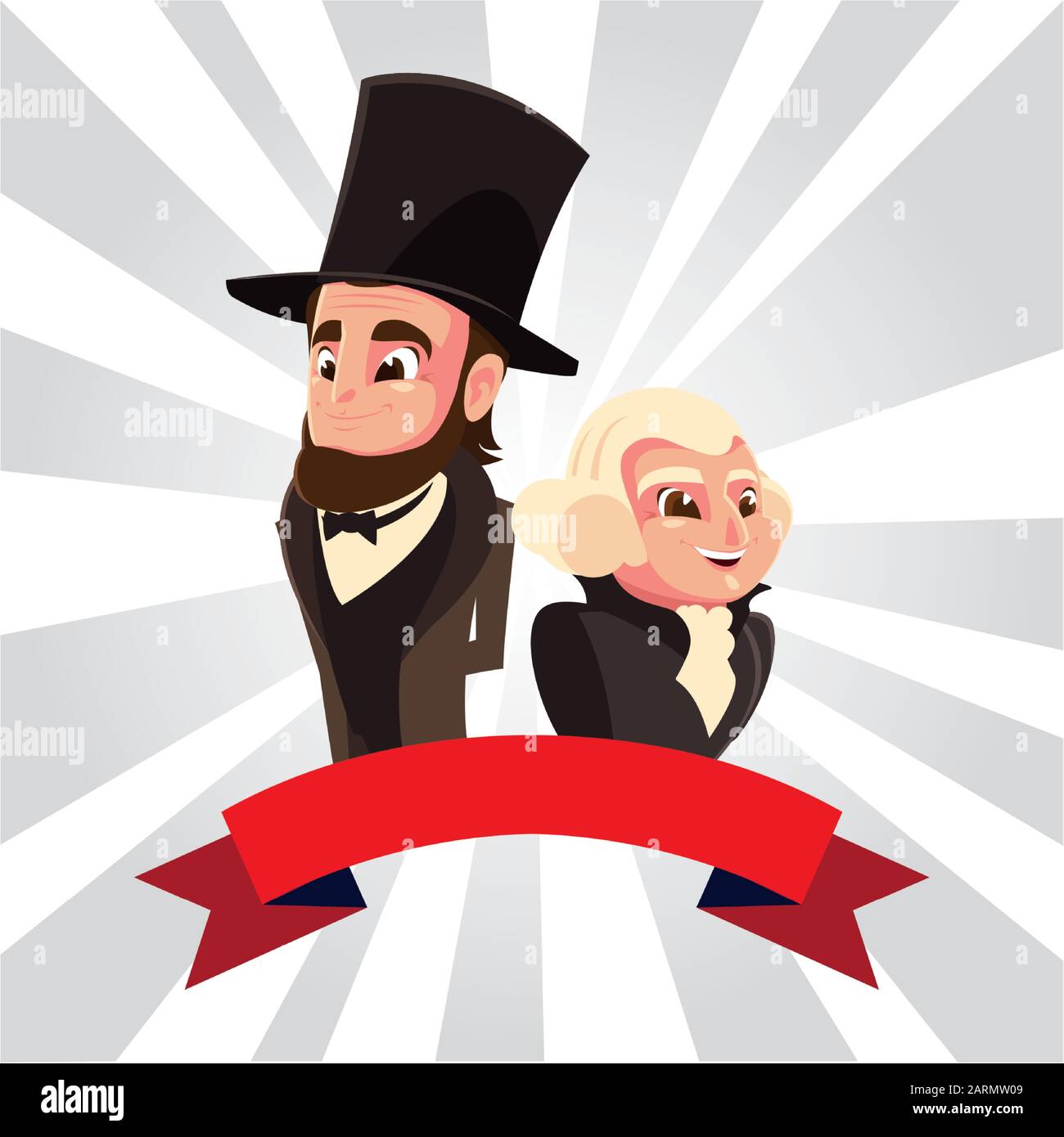 cartoon of presidents george washington and abraham lincoln, president ...